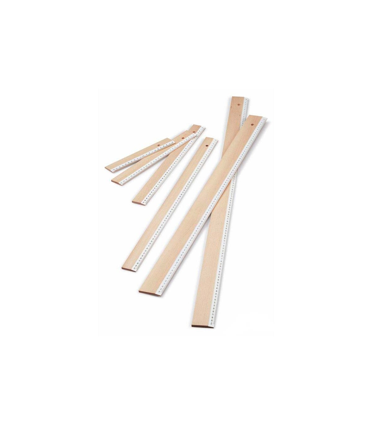 Reglas madera bisel blanco